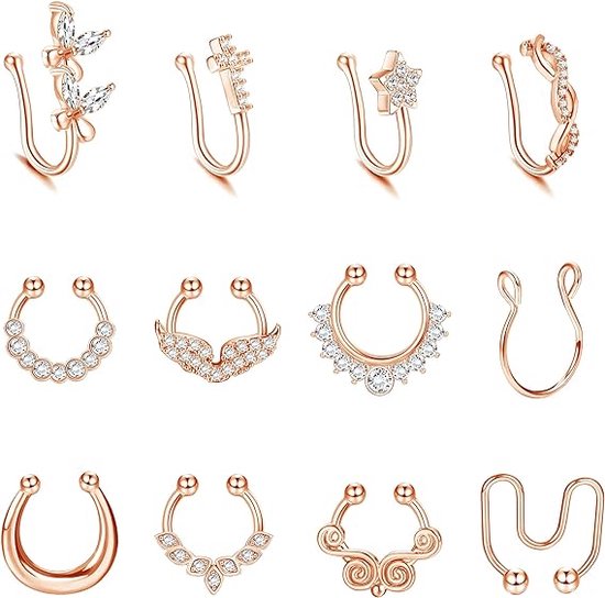 Anneaux de nez faux septum faux anneaux de nez pour femmes et hommes ...