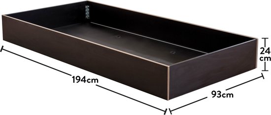 Uittrekbed | 100% Melaminecoating van 18 mm dik | 93 x 24 x 194 cm ...