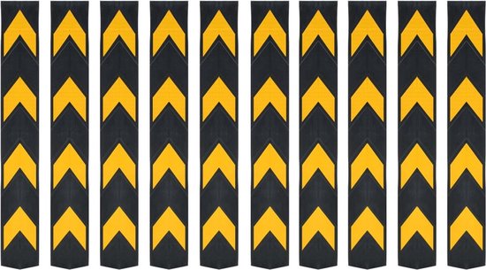 vidaXL hoekbescherming - Reflecterende gele strepen - Rubber - 80 x 10 ...