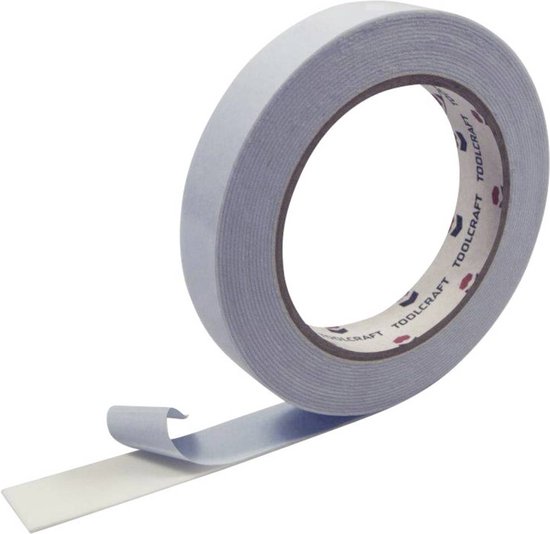 TOOLCRAFT 1811B1905C 1811B1905C Dubbelzijdige montagetape Wit (l x b) 5 m x 19 mm 1... | bol