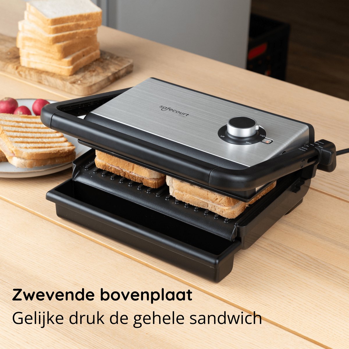 Safecourt Kitchen Panini-grill - Tosti apparaat - Contactgrill - Grill ...