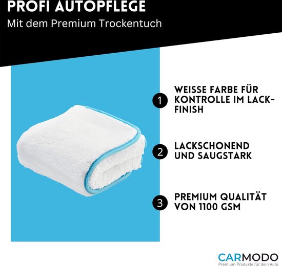 Premium microvezeldoek droogdoek voor de auto, 60 cm x 40 cm ...