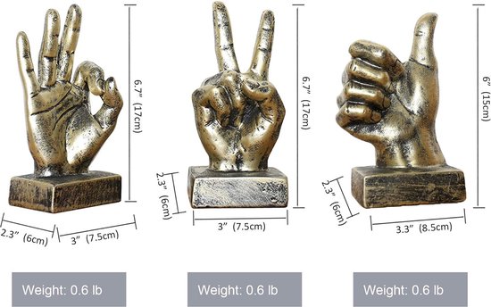 LEPENDOR Finger Gesture Statues Hand Sculpture Decor Hand Sculpture ...
