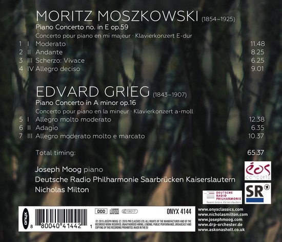 Grieg & Moszkowski: Piano Concertos, Joseph Moog | CD (album) | Muziek ...