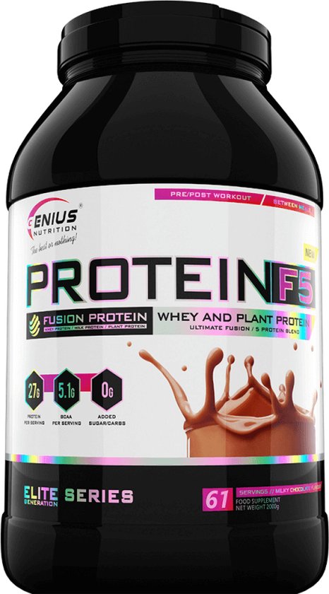 Genius Nutrition Protein F5 (2000g) Milky Chocolate - Eiwitten - Eiwit ...