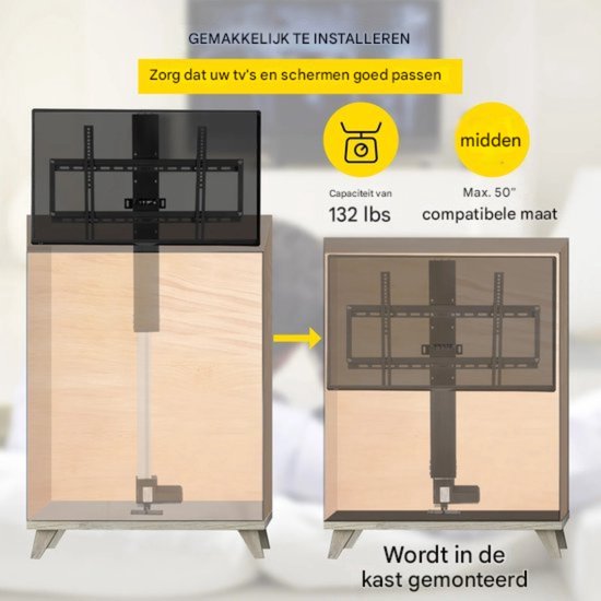 Tv Lift - Elektrische Kast - Tv Beugel - Hoogte Verstelbaar | bol