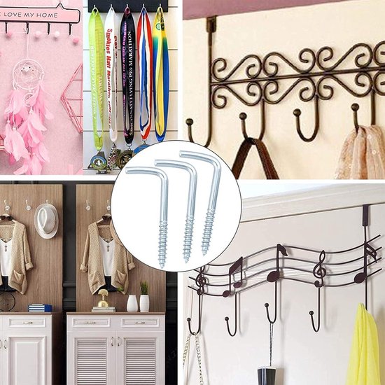 Pak van 50 L schroefhaken - Gegalvaniseerde koolstofstalen haak ScRews met pluggen -... | bol