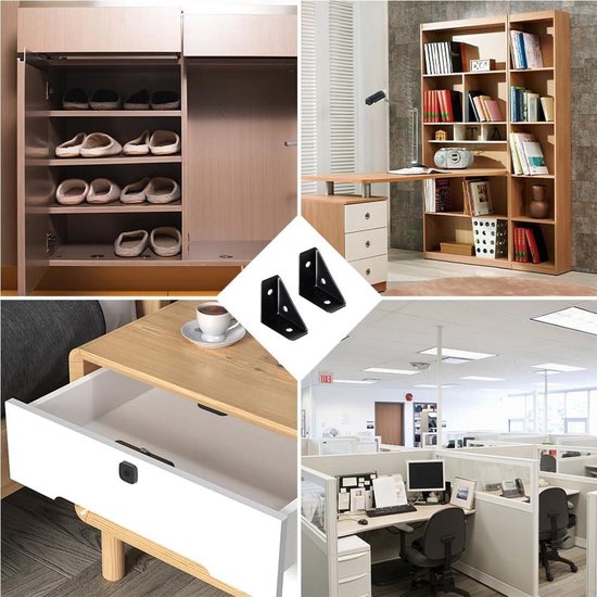 Hoekverbinders schroevenset - 20 stuks metaal zwart - meubelbouw ...