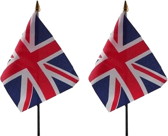 UK/Engeland - 2x - mini vlaggetje van 10 x 15 cm op stokje - Landen ...
