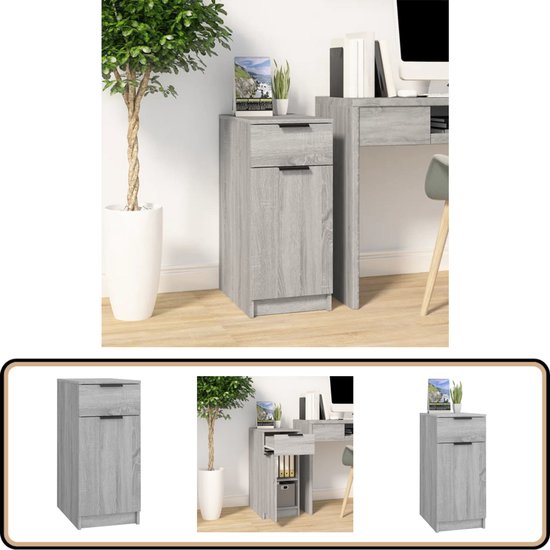 vidaXL Bureaukast - Grijs Sonoma Eiken - 33,5x50x75 cm Bureaukast ...