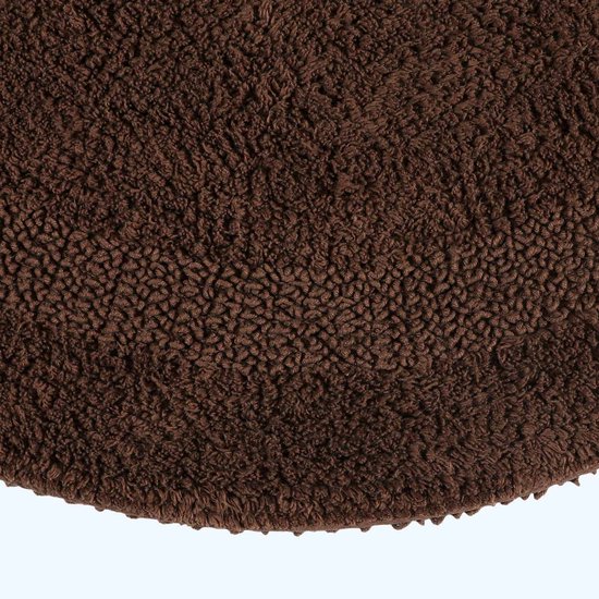 Homescapes Ronde Badmat Bruin 80 cm gemaakt van 100% Katoen | bol