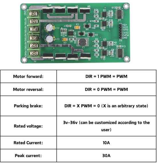30A Dual Motor Driver Module Board H Bridge Driver Chip DC IRF3205 MOSFET 3-36V 10A... | bol