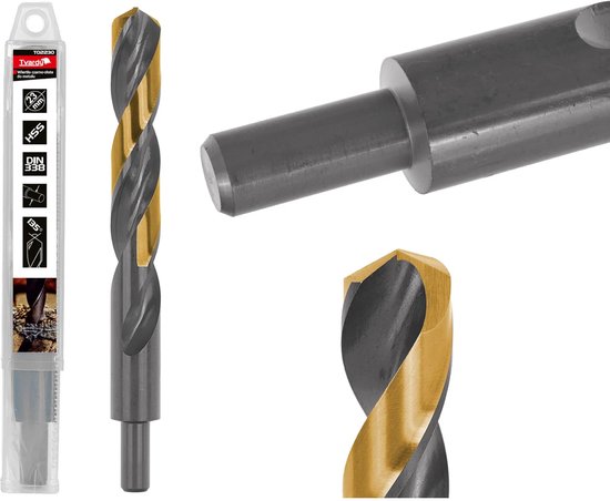 Tvardy Metaalboor - 23 mm - TiN coating - HSS staal - Zwart & goud | bol