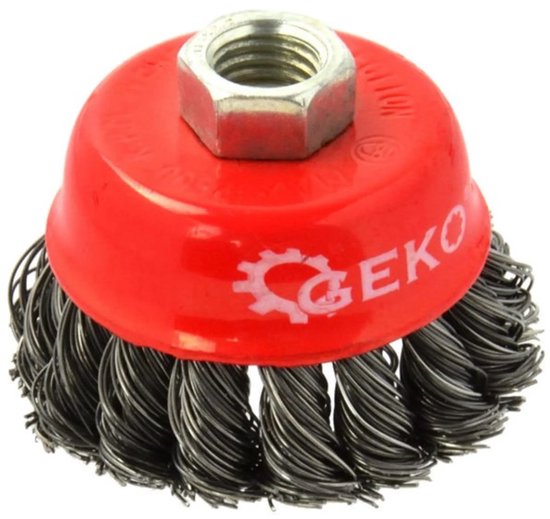 GEKO Stalen gedraaide draadborstel - 65 mm - M14 schroefdraad - Voor ...