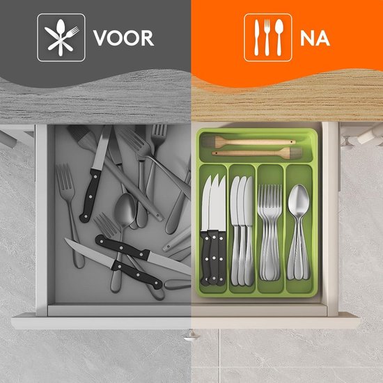 Besteklade Organizer - Lade-indeling Keuken - Compact Besteklade ...