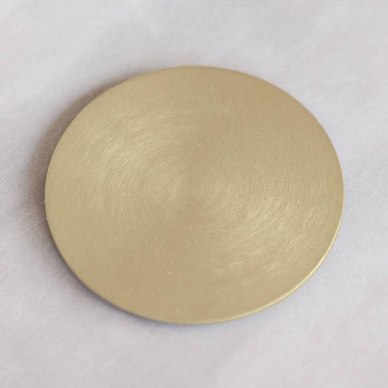 Kaarsenbord rond geborsteld aluminium - kaarsenhouder - 1 stuk - goud ...