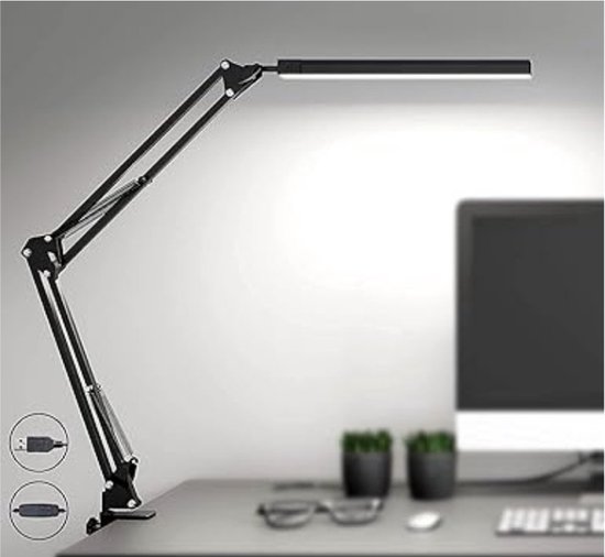 Daglicht Bureaulamp - LED-Bureaulamp Met Klem - In Meerdere Hoeken ...