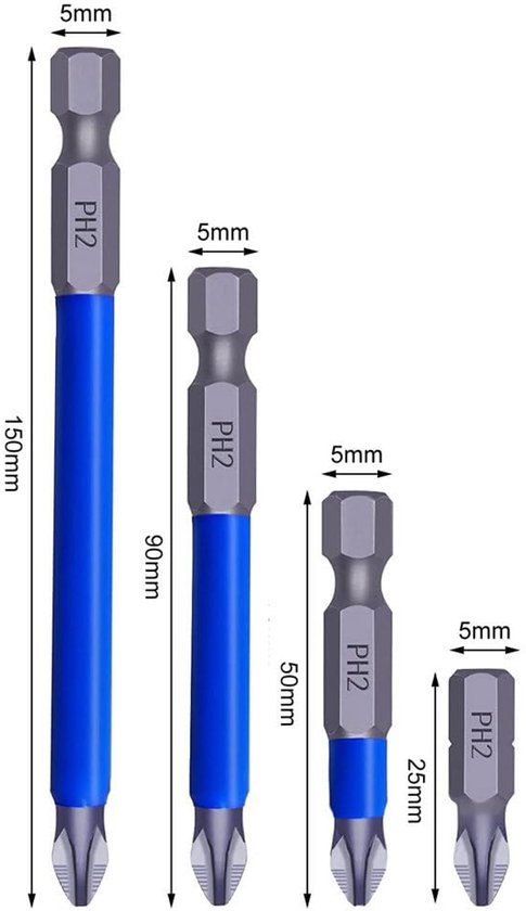 Non-slip Cross Bit Drill Hex Shank Magnetic Long Reach Elektrische ...