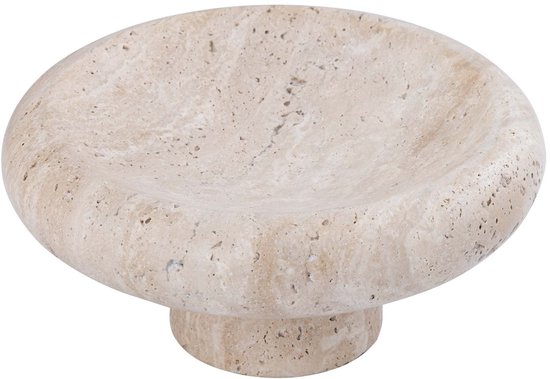 PTMD Schaal Lamara - 25x25x12 cm - Travertin - Naturel | bol