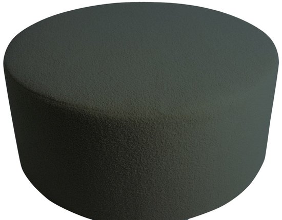 PTMD Evie Poef Teddy - H40 x Ø90 cm - Poly - Groen | bol