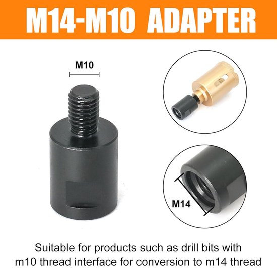 Schroefboor-adapter set: M10 naar M14 en M10 naar M14 verlengstang ...