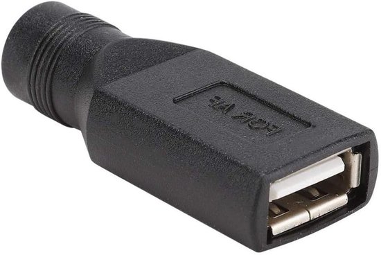 USB Female naar DC 5.5x2.1mm Female Power Jack 5V Power Supply ...