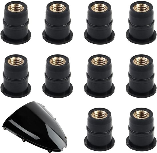 10 stuks 5 mm rubberen voorruit schachtmoer voor motorfiets M5 moer ...