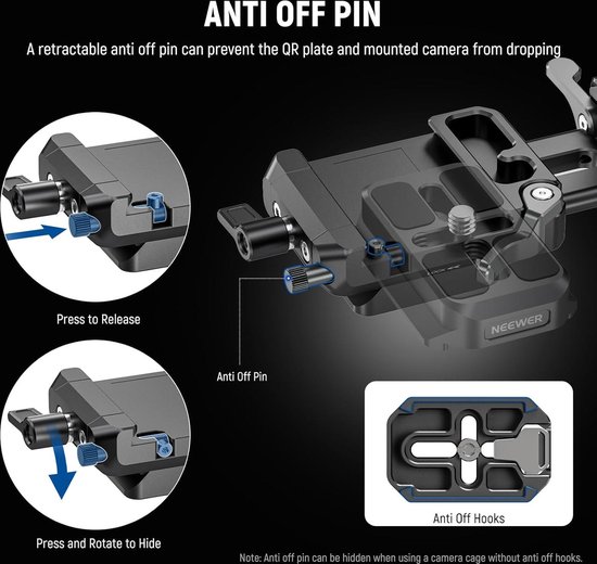 Batterijplaat met NAVO-rails en Arca Type grondplaat voor RS4 Pro RS3 ...