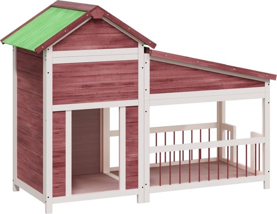 vidaXL Hondenhok - Grenenhout - 143x60,5x109 cm Hondenhok - Houten ...