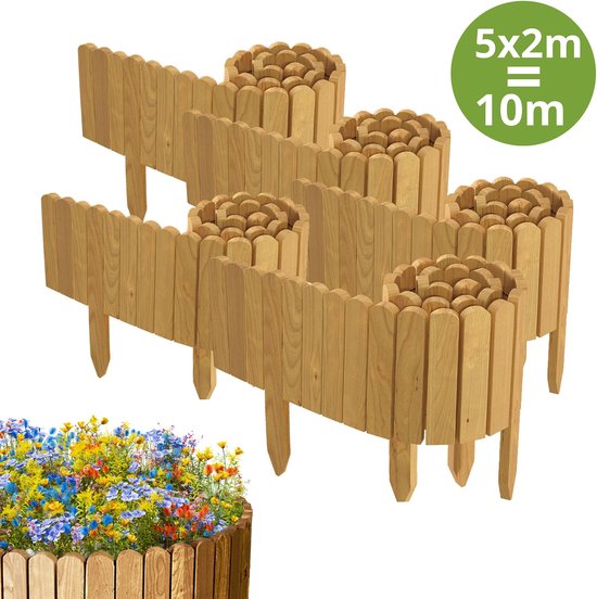 Floranica 5x Borderrand Perkrand flexibel 10 m x 20 cm Natuurlijk ...