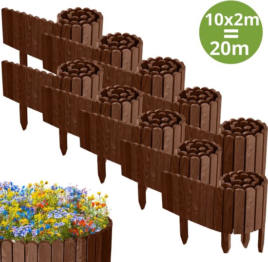 Floranica 10x Borderrand Perkrand flexibel 20 m x 20 cm Bruin ...