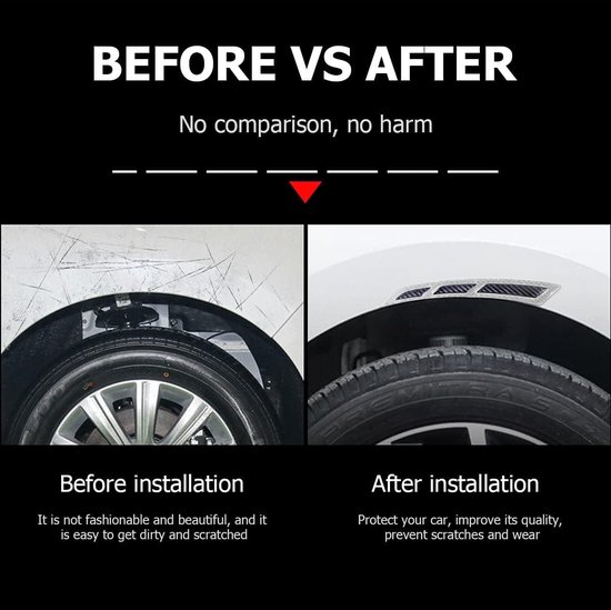 Reflecterende sierstrips - 4 stuks sierlijsten voor auto - anti-botsing ...