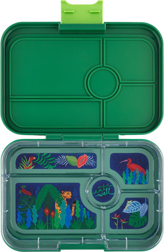 Yumbox Tapas XL - lekvrije Bento box lunchbox - 5 vakken - Palm Green ...