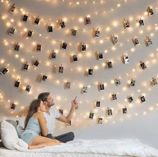 Foto Clips Slinger – 3 Meter Met LED Lichtjes – 20 Clips Voor Polaroid ...