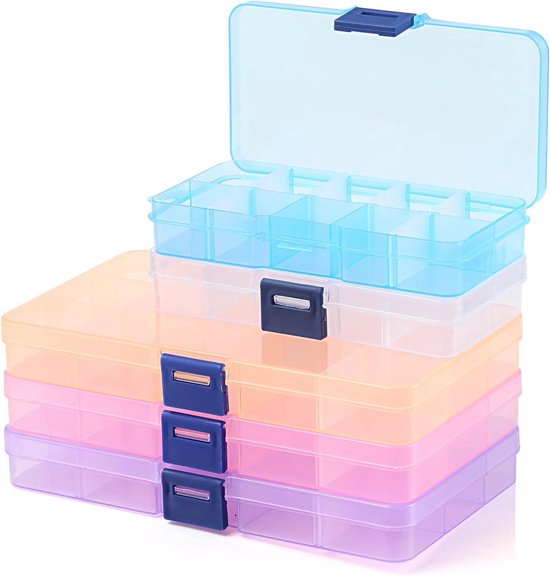 Sorteerdozen Set - Meerkleurige Plastic Dozen - 5 Stuks - Plastic ...