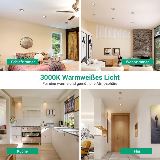 Dimbare Richtbare Inbouw LED Spot 3000K - Warm Wit - Set van 10 ...