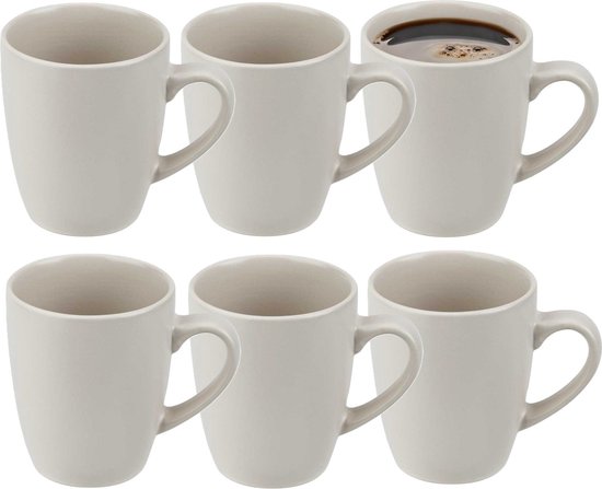 Cosy & Trendy koffiemok / drinkbeker Amalia - 12x - creme wit - 360 ml ...