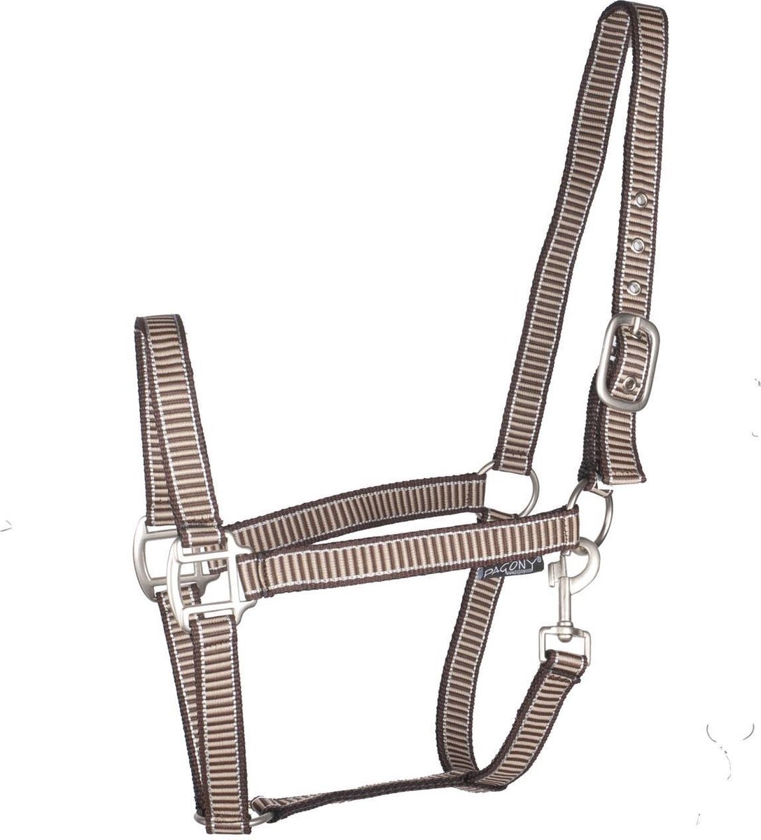 Pagony Vegas Halster - Maat: Pony - Donkerbruin - Nylon | bol