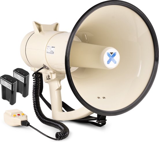 Vonyx MEG120 Megafoon set met 2x lithium-ion accu’s - 120W Megafoon met ...