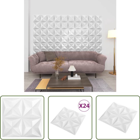 vidaXL 3D Wandpanelen Origami Wit 6m² - 50x50cm 3D Wandpanelen - Wand ...