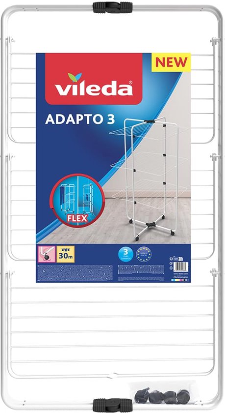 Vileda Adapto 3 Toerendroogrek met 3 niveaus, modulair scharnier ...