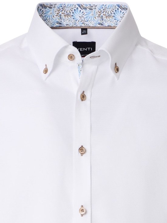Wit Venti Overhemd Button Down Boord Met Motief Body Fit - XXL | bol