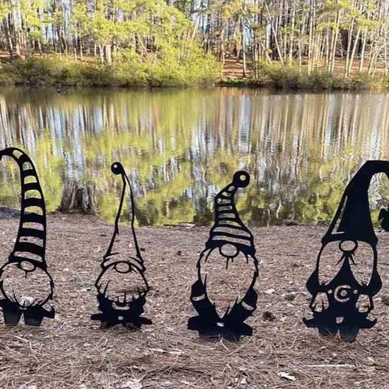 Tuinkabouter Silhouet Stalen Staken - Staande Kabouter Decoraties ...