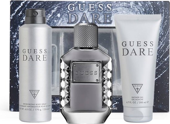 Guess Dare Homme(m)(w/b)(li Free)3pc Set(3.4oz Edt Sp,6.0oz Body Spray ...