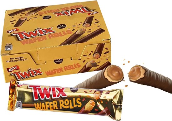 Twix Wafer Rolls 2-pack - 12 x 22,5 gram | bol