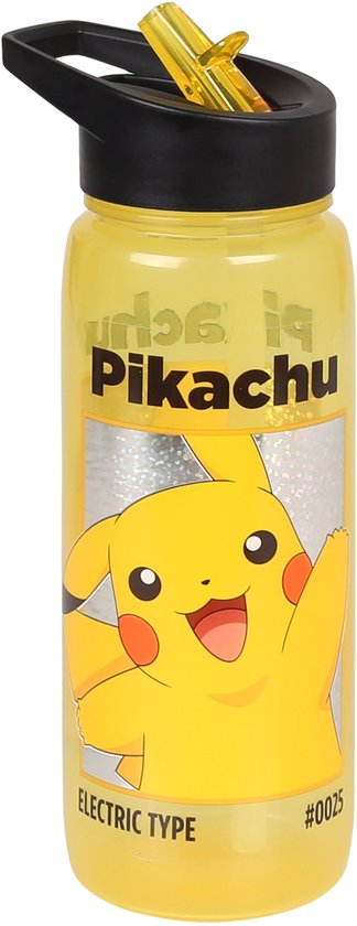 Pokemon Pikachu Gele fles met mondstuk en handvat, schoolfles voor ...