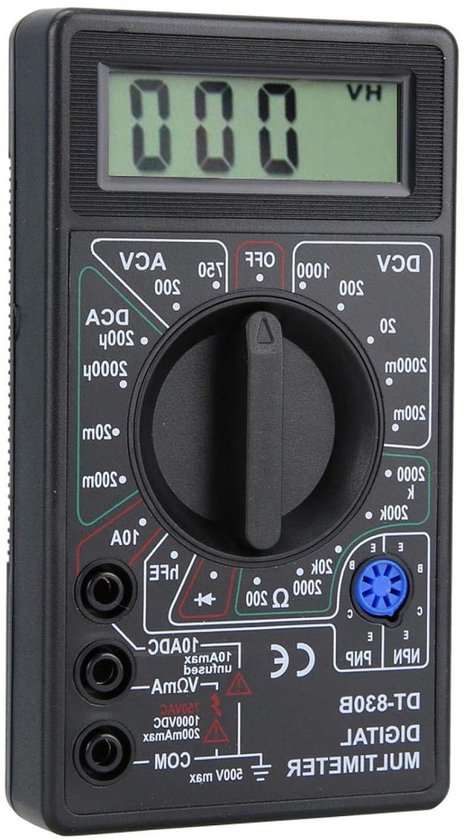 Digitale LCD-multimeter meting van wissel-/gelijkspanning - rubberen ...