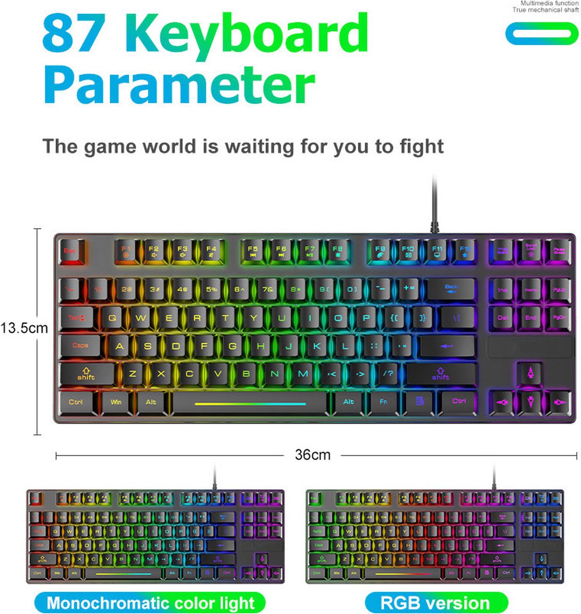 Ctecks K16 gaming toetsenbord RGB/multimedia toetsen/qwerty | bol.com