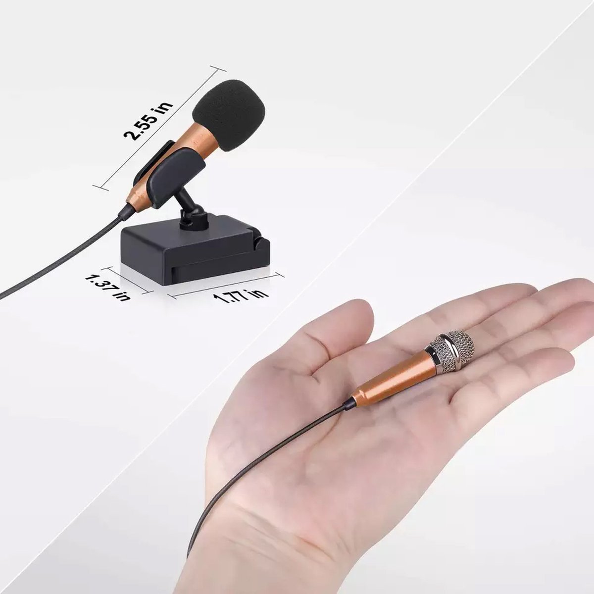 Mini Microfoon Voor Telefoon - Karaoke - USB-C Output - Goud | bol.com