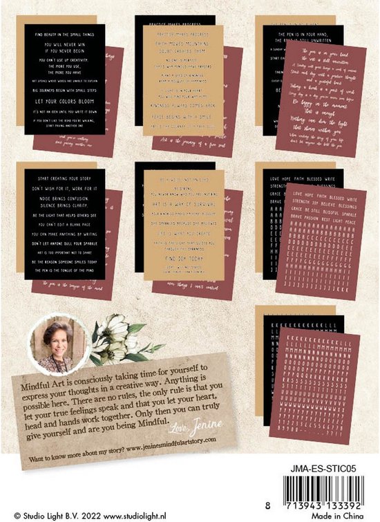 Studio Light Essentials Sticker Pad Black & Kraft Quotes | bol